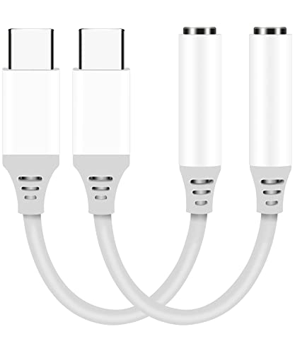 USB C to 3.5mm Headphone Jack Adapter, 2 Pack ENVEL Type C to Aux Audio Cable Compatible with iPhone 15 Pro Max Samsung Galaxy S23 S22 S21 S20 FE Ultra 5G, iPad Pro, Google Pixel 5/6/7