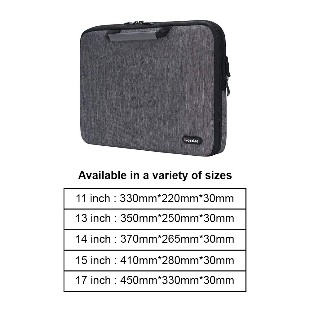 iCozzier 13-13.3 Inch Handle Electronic Accessories Strap Laptop Sleeve Case Bag Protective Bag for 13" MacBook Air/MacBook Pro/Pro Retina Sleeve – Grey