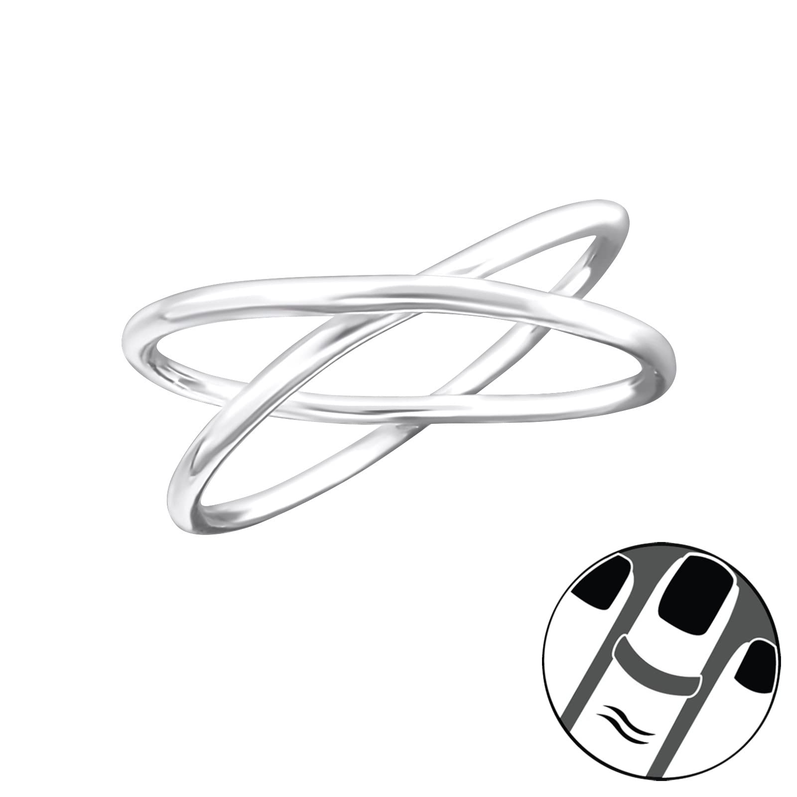 ICYROSE 925 Sterling Silver set of 3 Above Knuckle Ring Mid Finger Top 267 201 203