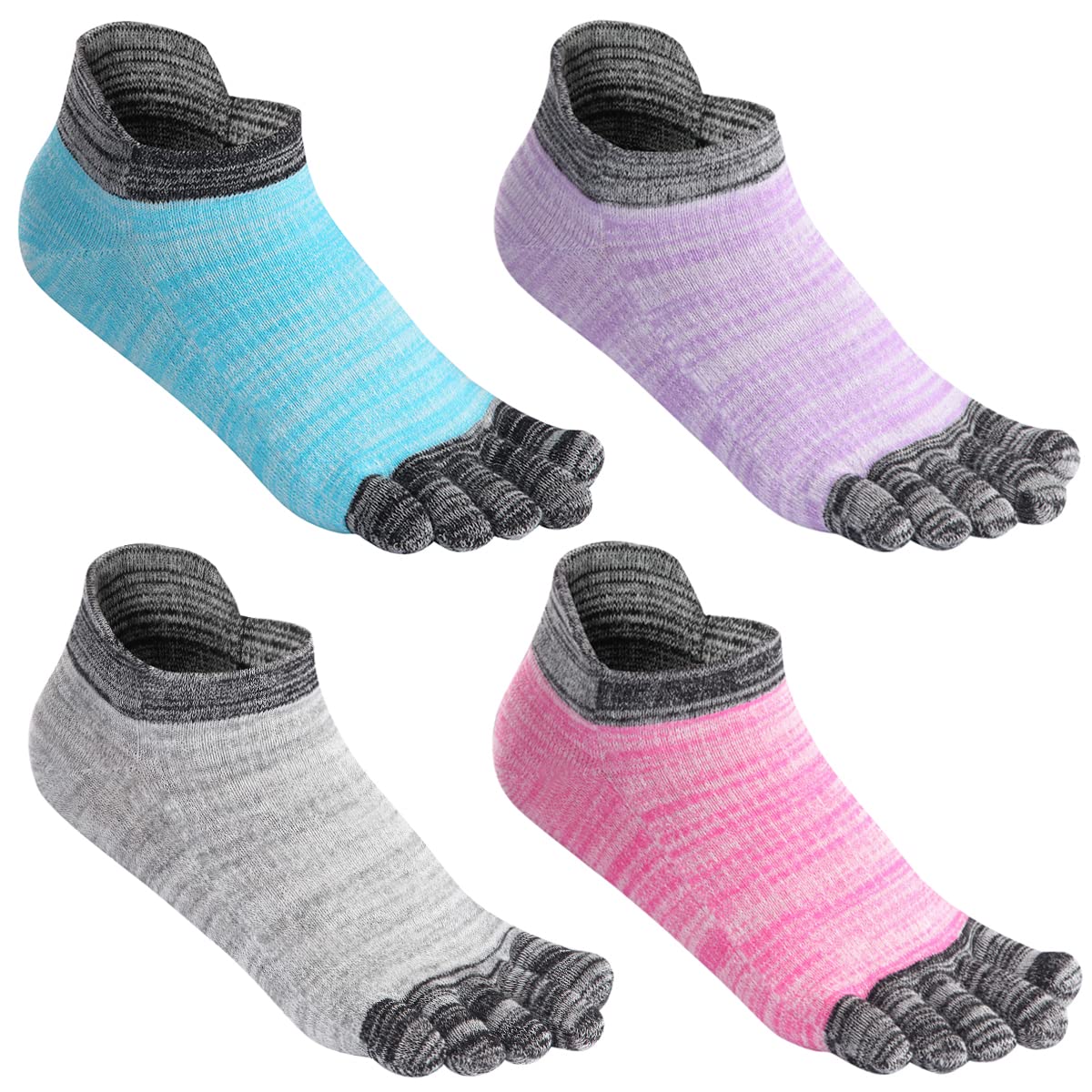 Meaiguo Toe Socks No Show Cotton Low Cut Five Finger Socks Athletic for Women