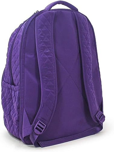 Vera Bradley Essential Large Quilted Microfiber Backpack Elderberry Floral Interior