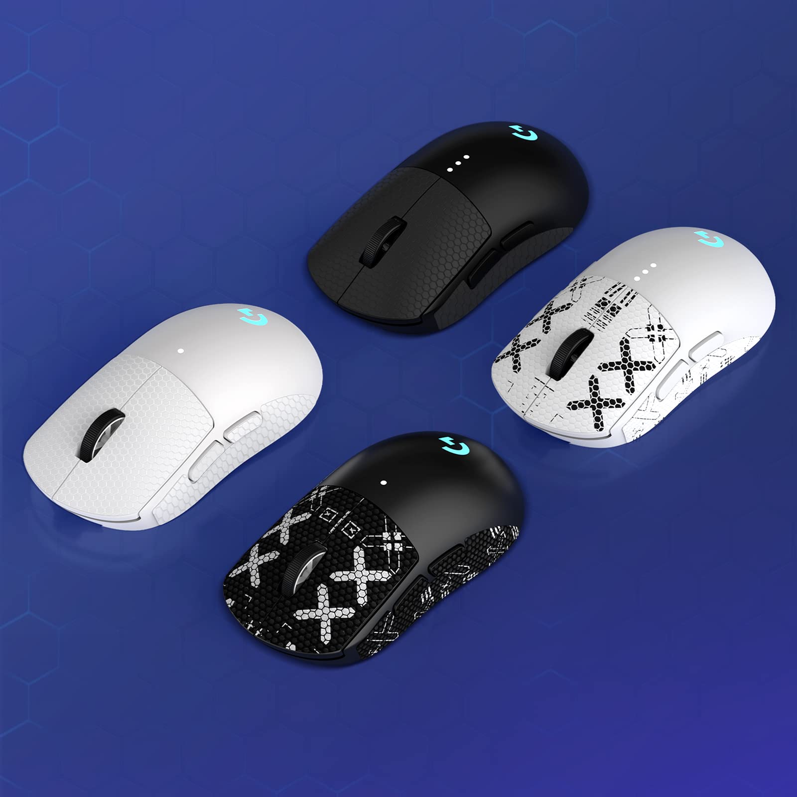 JINGDU Gaming Mouse Anti Slip Grip Tape and Mouse Feet Set Compatible with Loogitech 305 LIGHTSPEED Wireless Gaming Mouse, Gaming Mouse Skin with Mouse Feet, Mouse Anti Sweat Grip, Black X