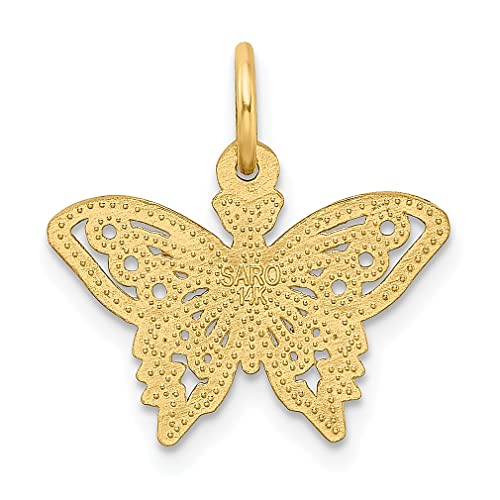IceCarats 14K Yellow Gold Butterfly Wings Necklace Charm Pendant 18mm x 17mm Only