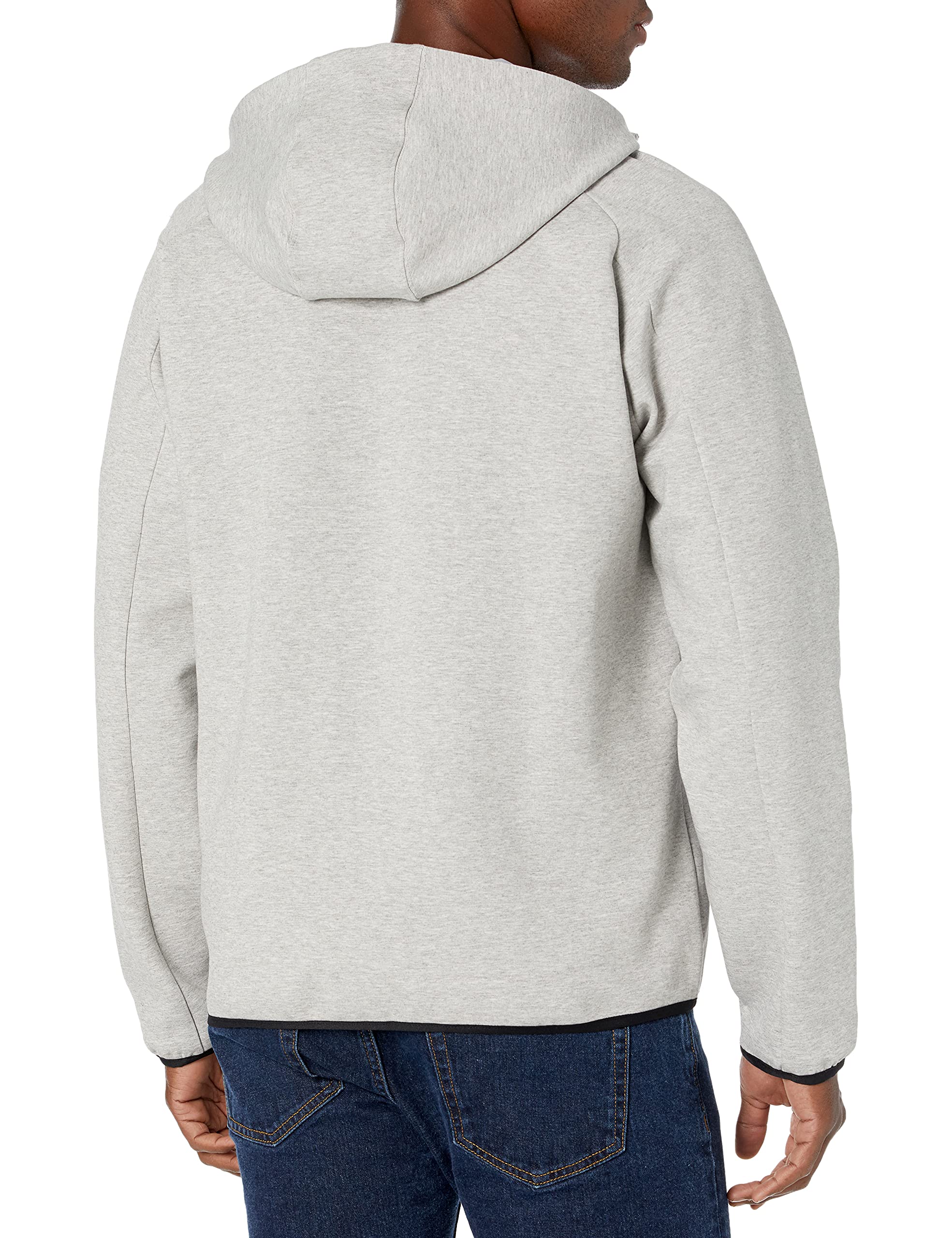 Lacoste Men's Long Sleeve Full Zip Double Face Hooded Sweatshirt, Heather Wall/Elephant Grey, XXL