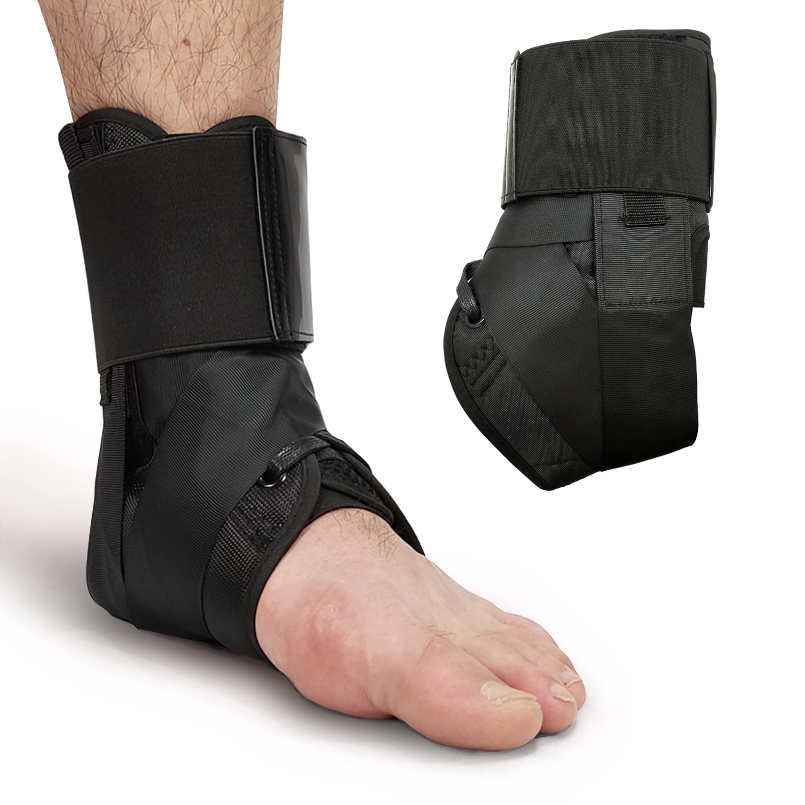 MECBOT Anti-Foot Drop Ankle Brace - Adjustable Support Ankle Foot Brace with Strap for Running, Hiking, Basketball and Sprain Injury Recovery (Large)