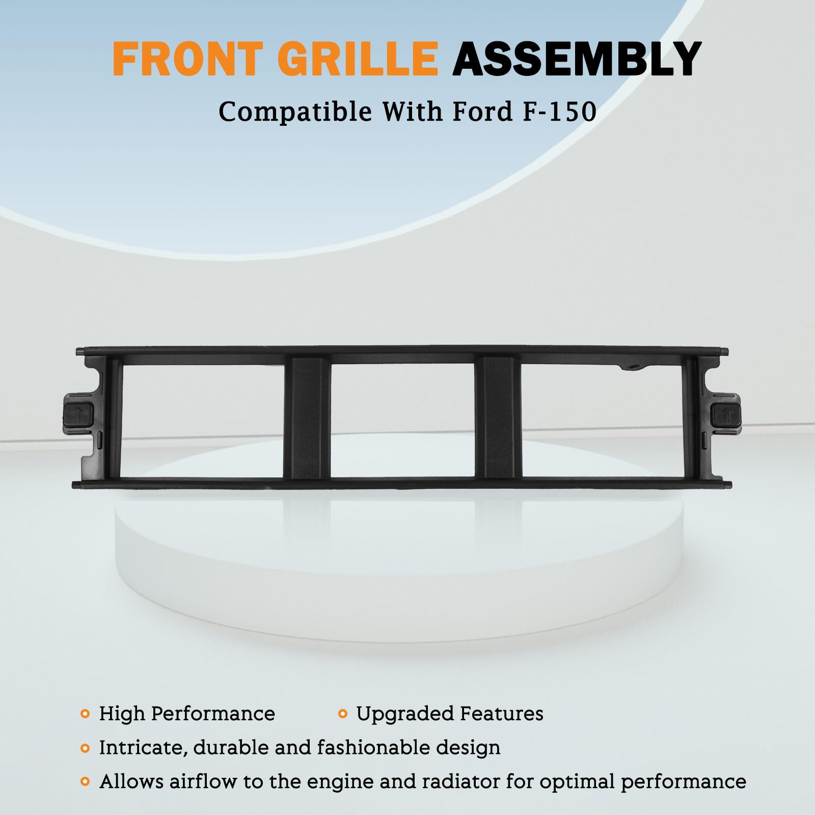 KARPAL Front Bumper Lower Center Cover Compatible With 2018-2020 Ford F-150 3.3L 5.0L JL3Z17B968AB