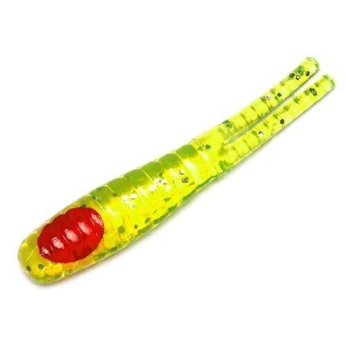 PIÑATAS OLE Tackle SR102-02 Red Dot Throat Twin Tails Soft Plastic Ribbed Fishing Lure