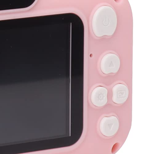 Jopwkuin Selfie Camera Toy, Portable Front Rear Lens Kids Digital Camera USB Rechargeable with 32G Card for Outdoor (Pink)