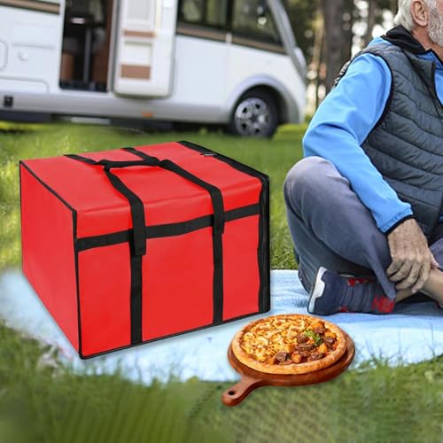 WeiLaiKeQi Thermal Pizza Delivery Carrier Bag for Food Service with Dual Zippers, 60cmx60cmx35cm