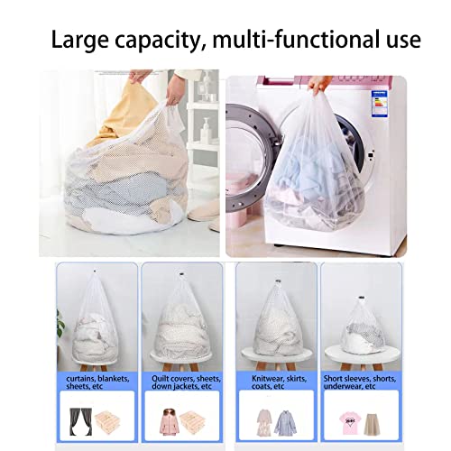 YiTLL Mesh Laundry Bags with Drawstring Closure for College,Travelling,Factories,Machine Washable (1 Medium 1 Small)