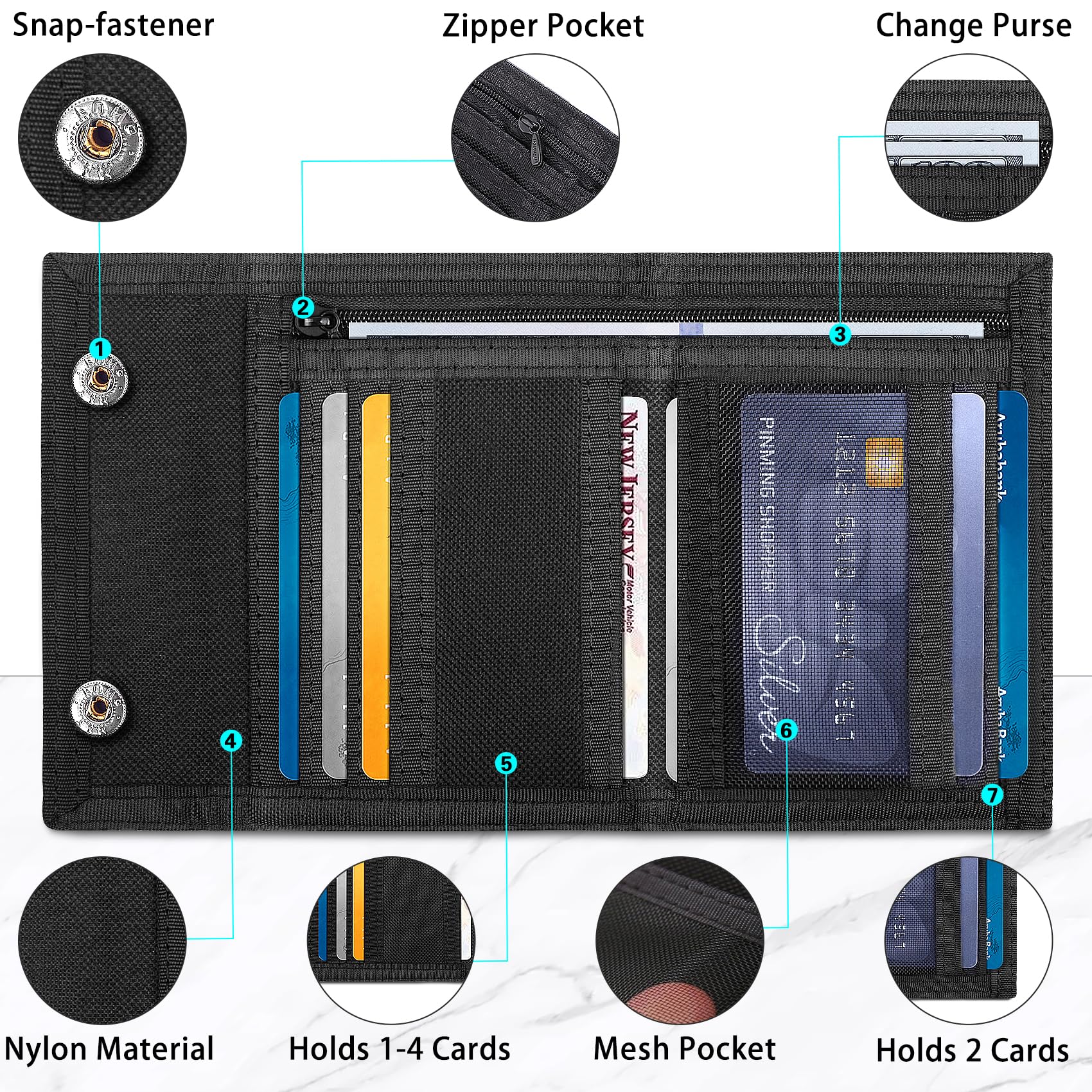 JEMINAL Men's Camo Printed Bifold Wallet Teens Boys Wallets for Kids