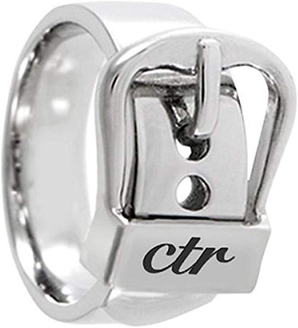 J150 Size 8 Stainless Steel Buckle Ring Mormon One Moment In Time LDS CTR