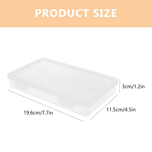 Zerodeko Masks Storage Box with Lid Face Cover Organizer Reusable Masks Holder Dispenser Transparent Face Covering Container for Masks Pencils Art Supply 19.6X11.5CM