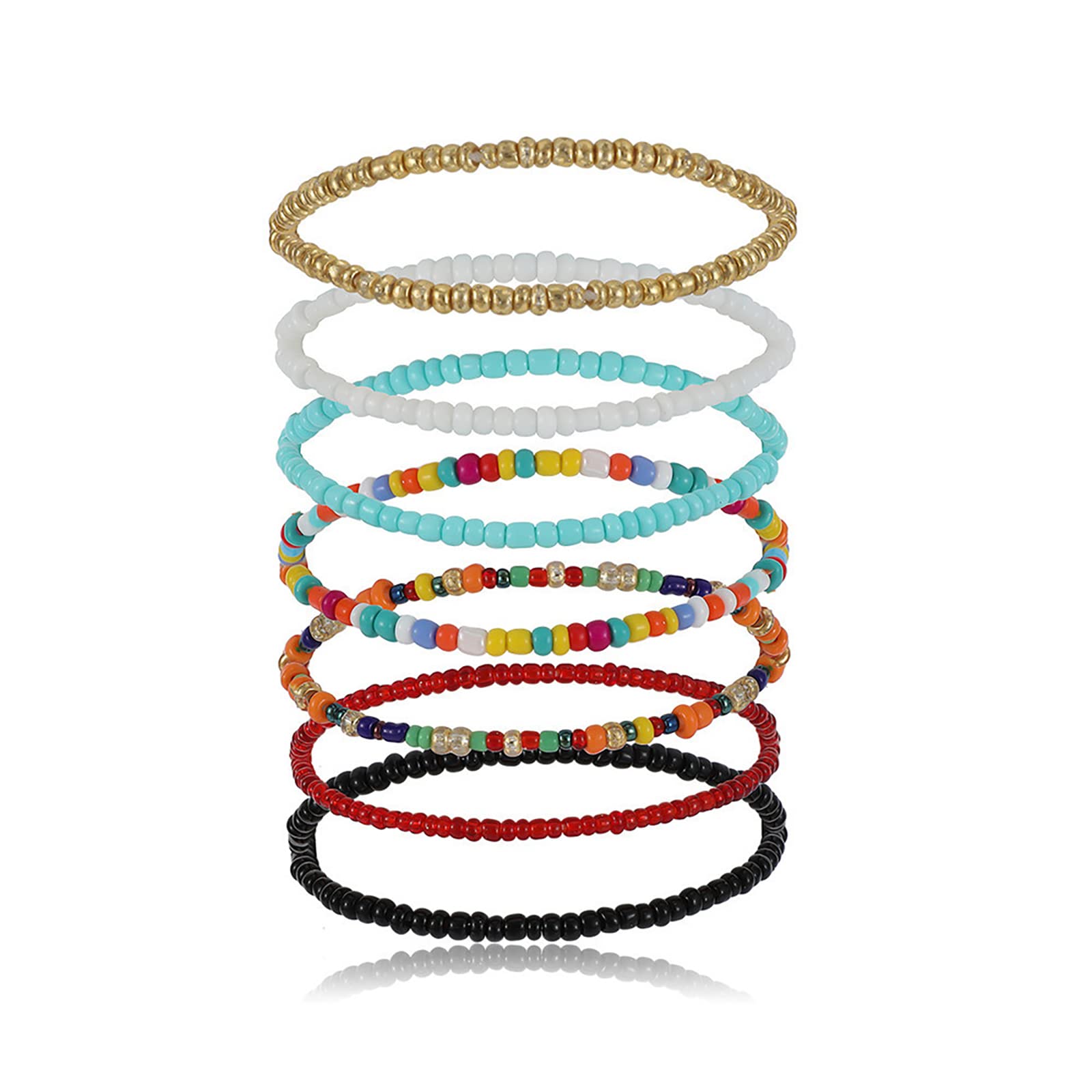 MUAYOUAUM Bracelets C45 for Women Girls Beads Colorful