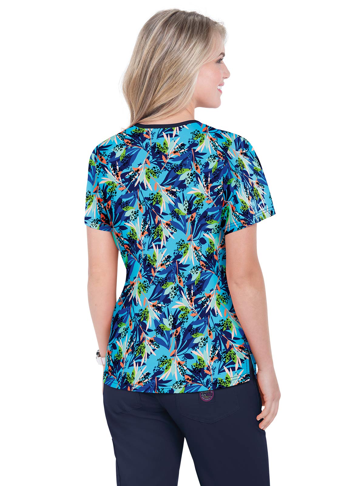 KOI 1027PR Women's Lola Scrub Top (Wildflower, Medium)