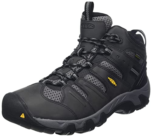 KEEN Men's Koven MID WP-M Hiking Boots, Black Steel Grey, 9