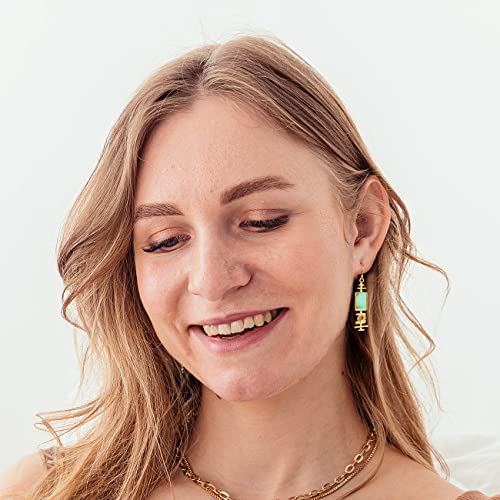 JA.S.JR 14K Gold Plated Designed Dangle Earrings Gold Earrings for Women