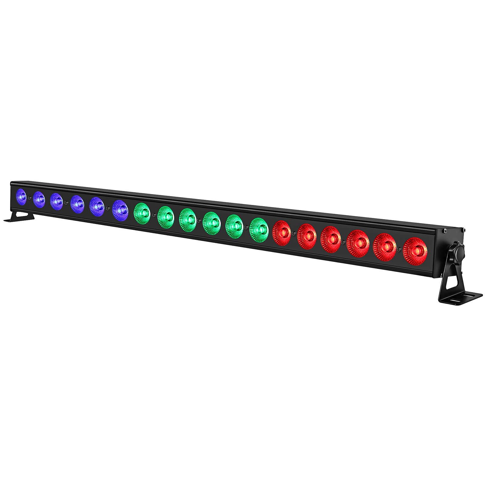 LED Stage Wash Light Bar - 54W 18LED DJ Wash Light Bar with Chase Function Sound Activated Auto Play by DMX Control Uplights for Event DJ Music Disco Wedding Party Church Stage Lighting