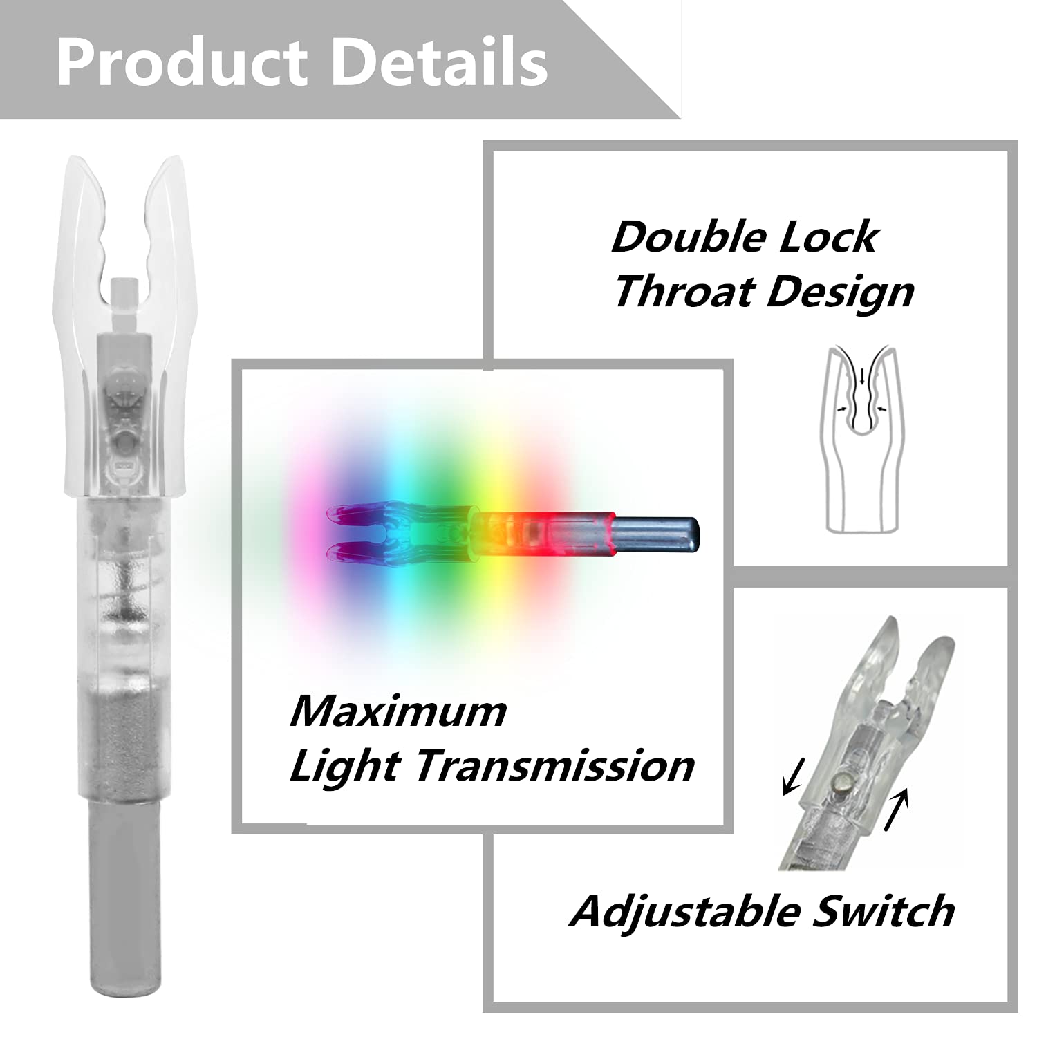 M.SJUMPPER ARCHERY Arrows Lighted Nocks 5.20mm/.204inch knocks for Hunting Target Practice Shooting (Pack of 5)