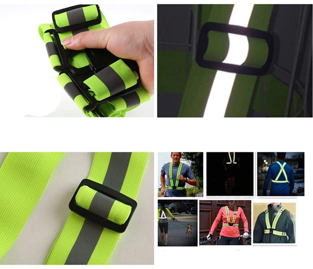 INFITONER MSKBBSET Reflective Vest Running Gear,High Visibility Adjustable Safety VES for Night Cycling,Hiking, Jogging,Dog Walking