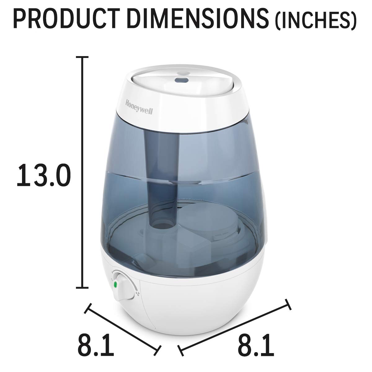 Honeywell HUL535W Filter-Free Cool Mist Humidifier, White β Cool Mist Humidifier for Bedroom, Home or Office