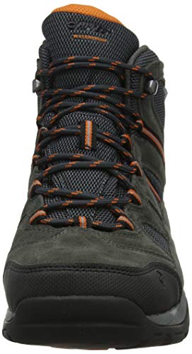 HI-TEC Men's Wide Fit Bandera II Water Proof Mens Boots in Charcoal/Graphite/Burnt Orange in Size UK 8 (EU 42/US 9)
