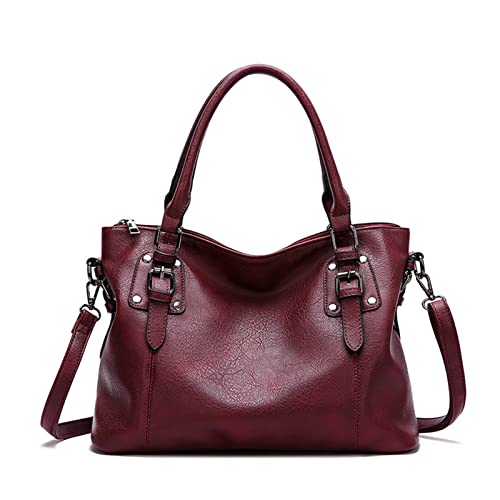 Mayitang Soft PU Large Hobo Crossbody for Women,Ladies Handle Satchel Tote Handbag with Zipper Closure (Black)
