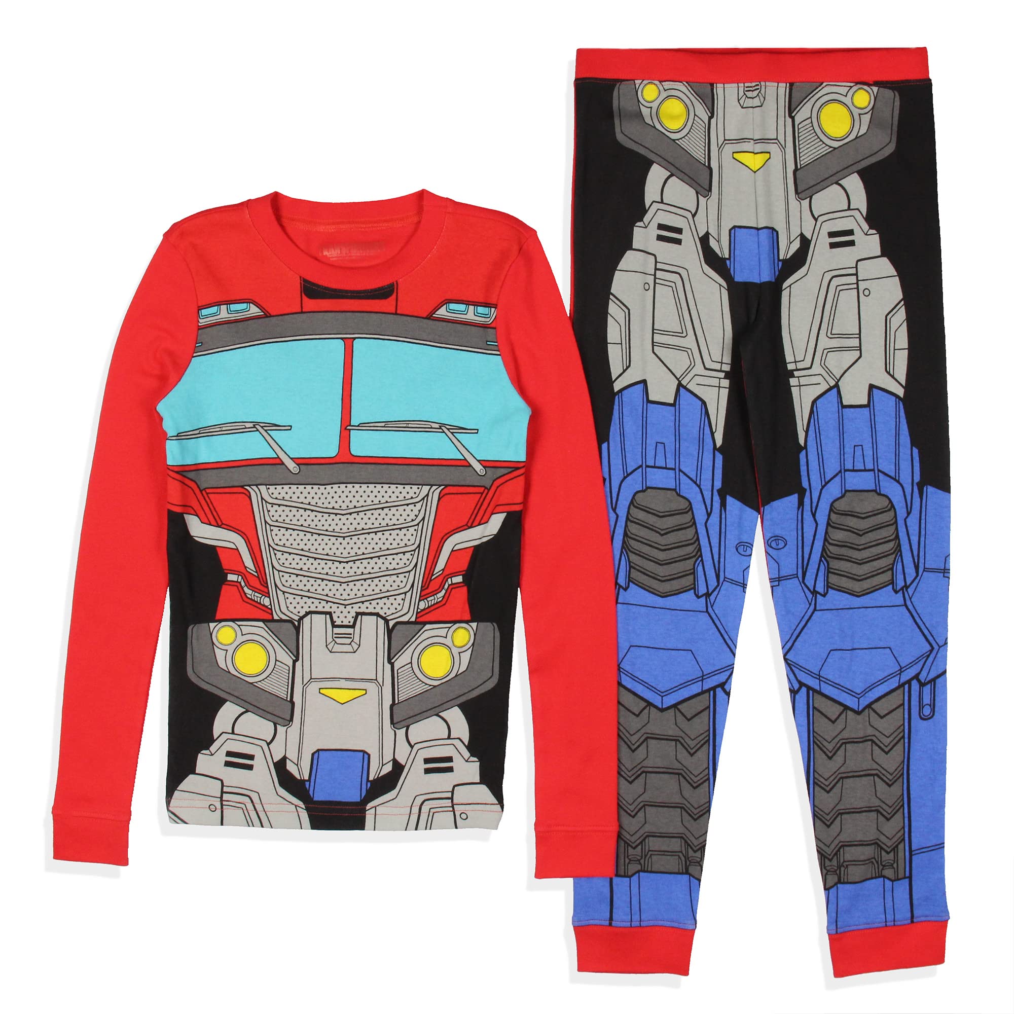 INTIMO Transformers Boys' Optimus Prime Costume Character TV Show Sleep Pajama Set (8) Multicolored