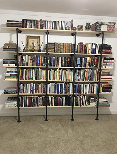 Industrial Retro Wall Mount iron Pipe Shelf,DIY Open Bookshelf,Hung Bracket,Home Improvement Kitchen Shelves,Tool Utility Shelves, Office shelves, bookshelves and bookcases (2Pcs)