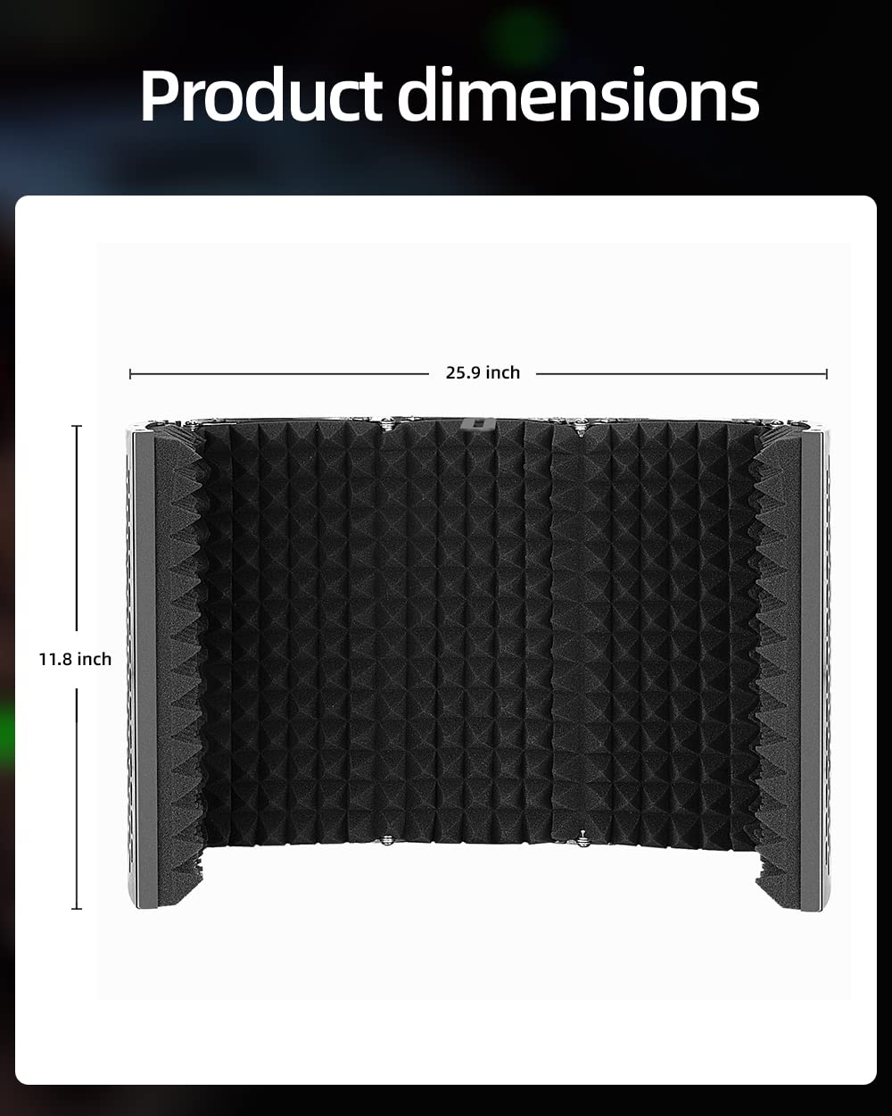 Microphone Isolation Shield [5 Panels Curved Upgrade], Desktop Isolation Shield for Blue Yeti/Shure MV7/SM7B/ATH2020 and Other Mics, High Density Absorbent Foam, by IDoon