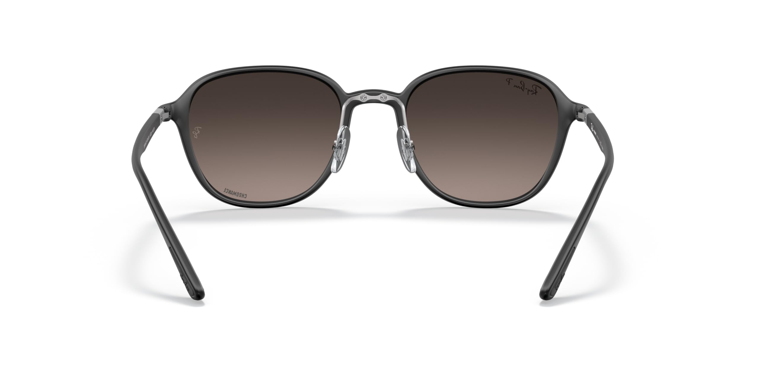 Ray-Ban Rb4341ch Chromance Square Sunglasses, Sanding Black/Grey Mirrored Grey Gradient Polarized, 51 mm