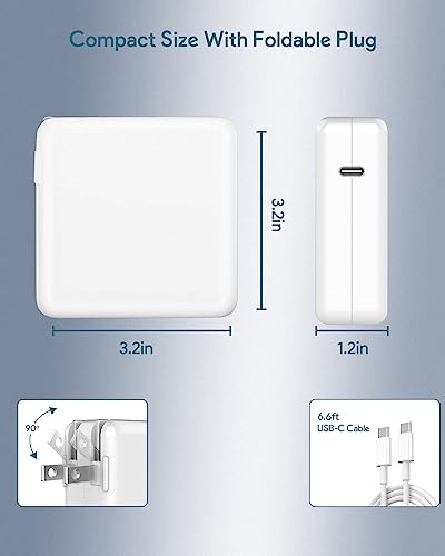 Mac Book Pro Charger - 96W USB C Charger Fast Charger for USB C Port Mac Book pro & Mac Book Air, ipad Pro, Samsung Galaxy and All USB C Device, Include Charge Cable(6.6ft)