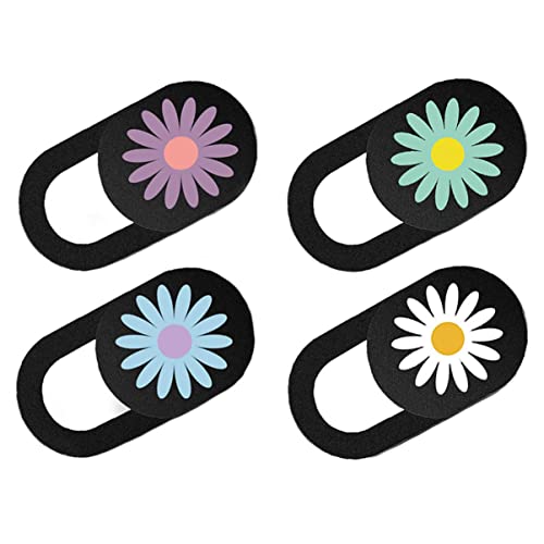 SOLUSTRE Computer Camera Computer Camera 4Pcs Laptop Camera Laptop Camera Cover Slide Screen Camera Cover Web Camera Cover Cover Daisy Pattern Computer Stickers Computer Laptop