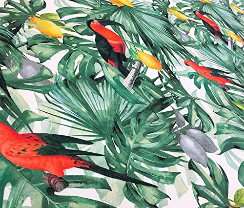 Tropical Toucan Birds,Lemons Floral Print Upholstery Fabric(200x140cm)-HDTF-0642-200