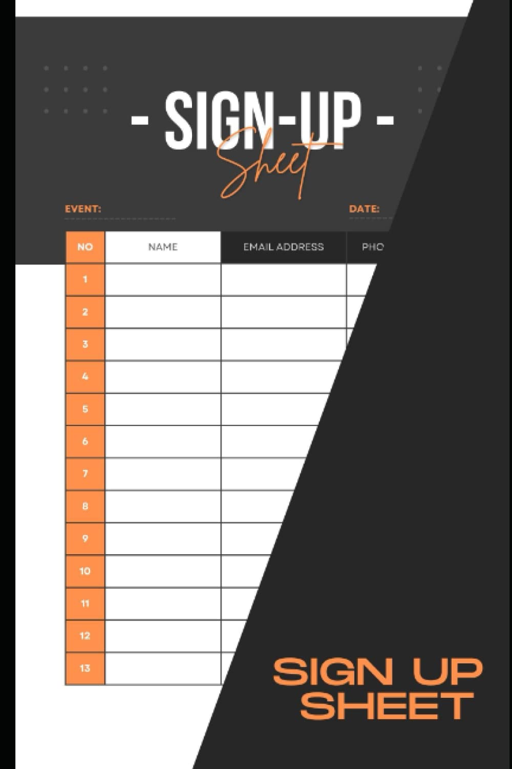 Information Tracker Sign up Log: Event Sign Up Log Information Tracker Log With Email Marketing Sheets, Newsletter Sign Up Organizer Book