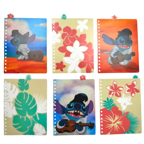 Innovative Designs Disney Stitch Tab Journal Notebook Elvis, Spiral Bound, 144 Lined Pages, 8 x 7 inches, Blue