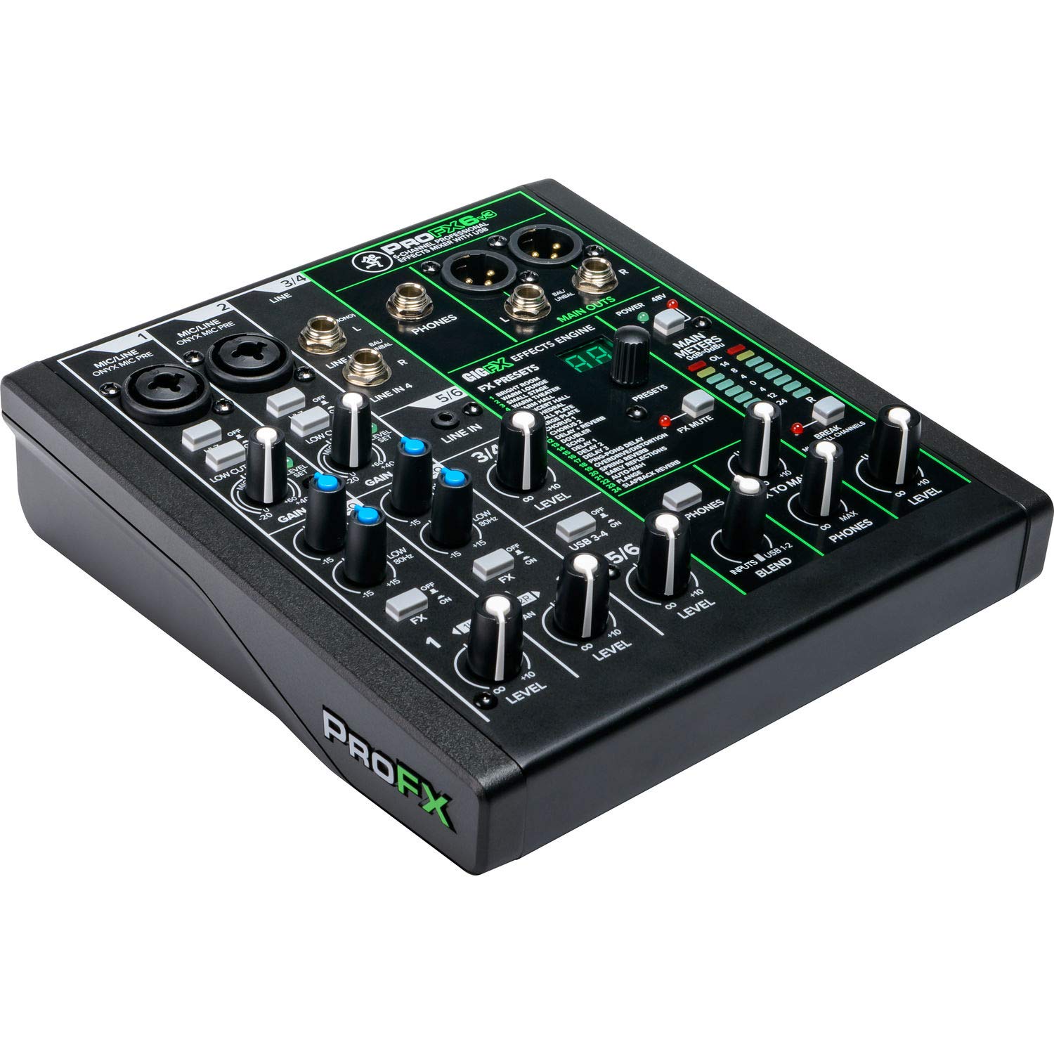 Mackie ProFX6v3 6-Channel Unpowered Built-In FX Mixer USB Bundle with Waveform OEM DAW, 2x Mophead 10-Foot TRS Cable, 2x 10-Foot XLR Cable, 1/4" to 3.5mm TS Cable, 4x Cable Ties and Microfiber Cloth