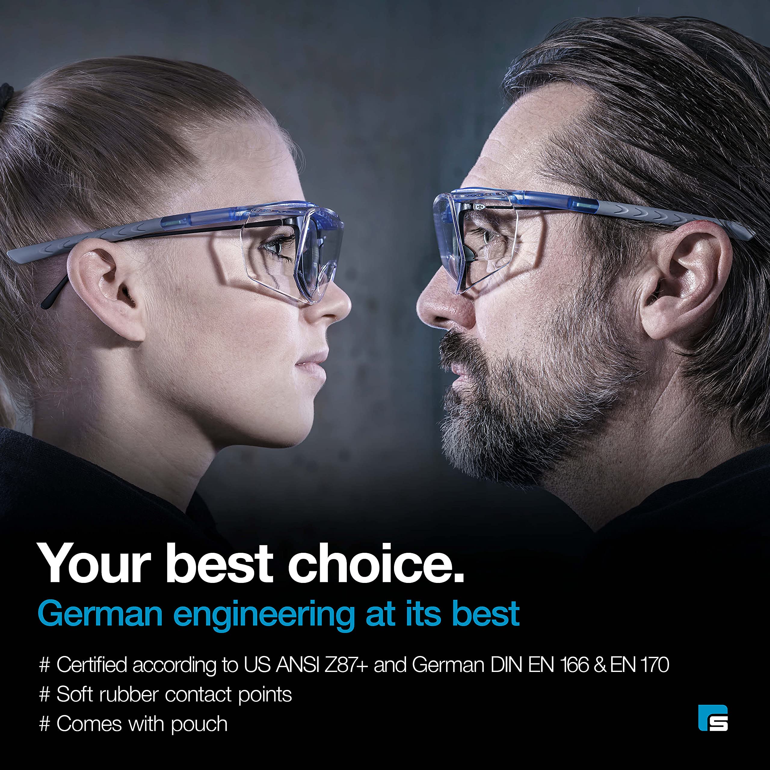 SolidWork Safety Glasses Clear Lens with Side Shields, Anti Fog, Anti Scratch, Anti-Glare, Protective Eyewear for Men & Women