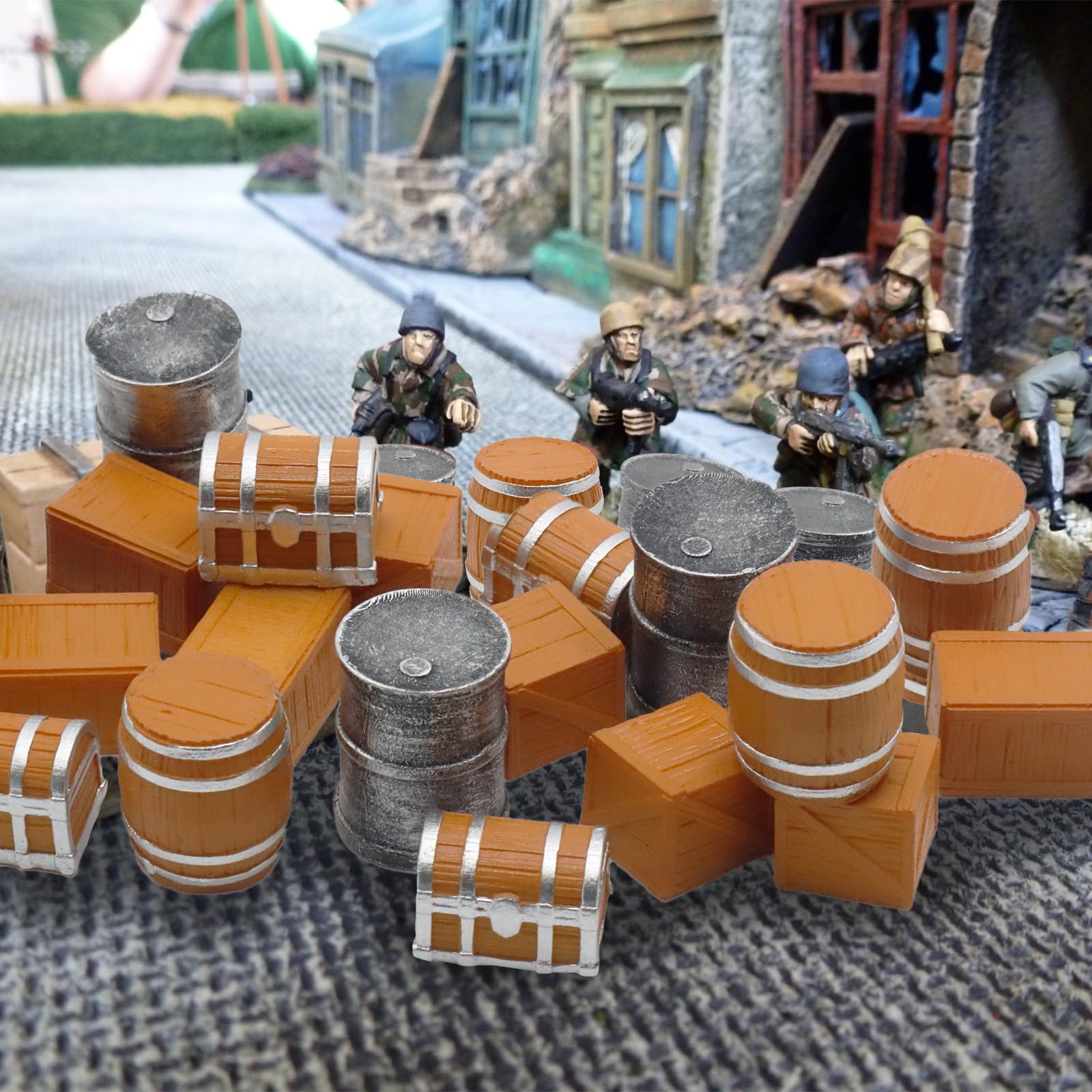 Warmtree Crates Barrels and Chests Terrain Model Kit Sand Table Simulation Landscape War Gaming Terrain Decoration Railroad Scenery War Gaming Scenery