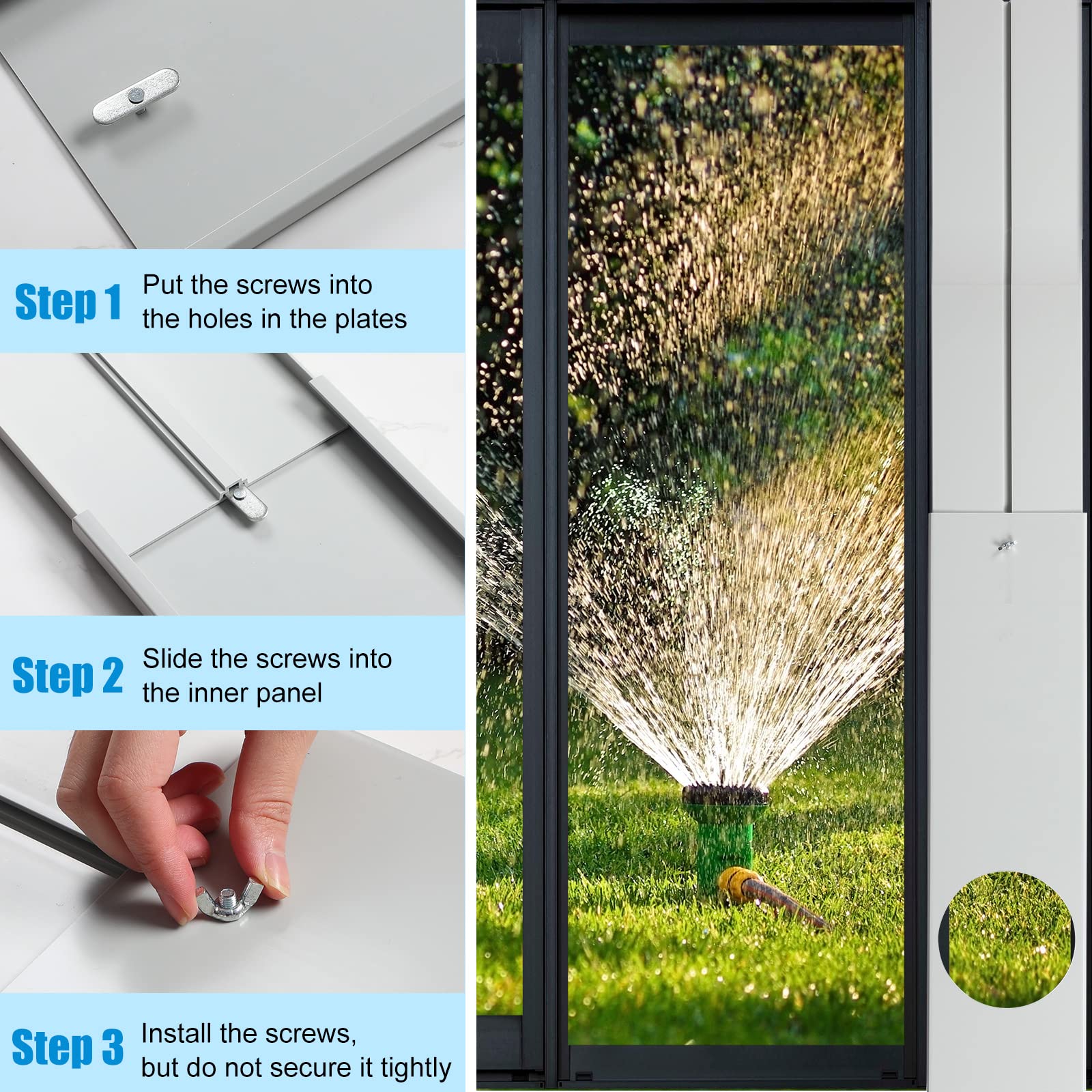 Portable Air Conditioner Window Vent Kit, 1 Universal Counterclockwise Thread Exhaust Hose with Coupler Adjustable Window Seal for Air Conditioner, Sliding Windows