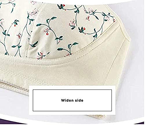 KHDFID Front Button Bra, Convenient Front Button Bra,Front Closure Sports Bras Women Cotton Ultra Soft Cup,Everyday Sleep Bras,Front Closure Cotton Sports Bras for Women Girls (Beige,38)