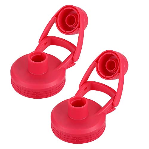 IRON °FLASK Spout Lid for Wide Mouth, Insulated Sports Water Bottles, Chug Lid, BPA Free 2 Lids (Fuchsia)