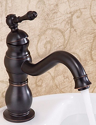 SJQKA-Faucet All copper bronze black European antique dish basin faucet kitchen faucet can rotate the general tap Basin