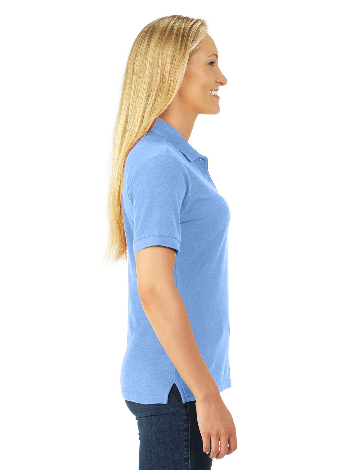 Jerzees womens 5.3 oz. 65/35 Easy-Care Polo(537WR)-WHITE-L