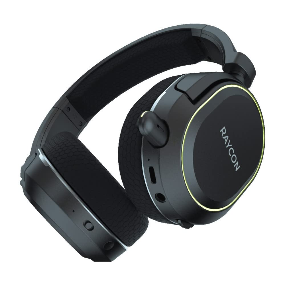 Raycon Gaming Headphones Wireless with built in Retractable HD Mic, 45ms Ultra-Low latency, 26 Hours of Battery, Bluetooth 5.0 (Deep Space Black)