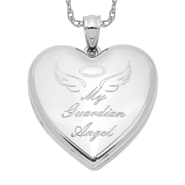 IceCarats 925 Sterling Silver Guardian Angel Ash Holder Heart Love Personalized Photo Locket Cremation Necklace Memorial Charm Urn Pendant Only