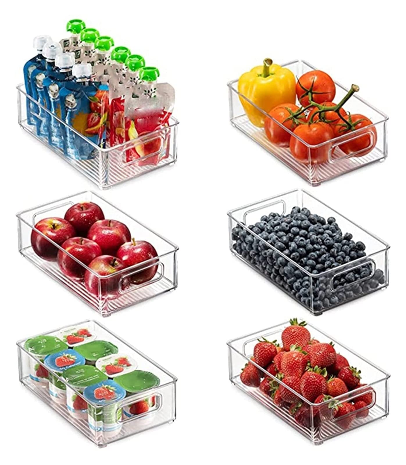 ZHJ 3Pcs Stackable Refrigerator Organizer Bins Fridge Organizers Clear Plastic Pantry Food Storage Rack For Fridge, Freezer And Kitchen fridge storage