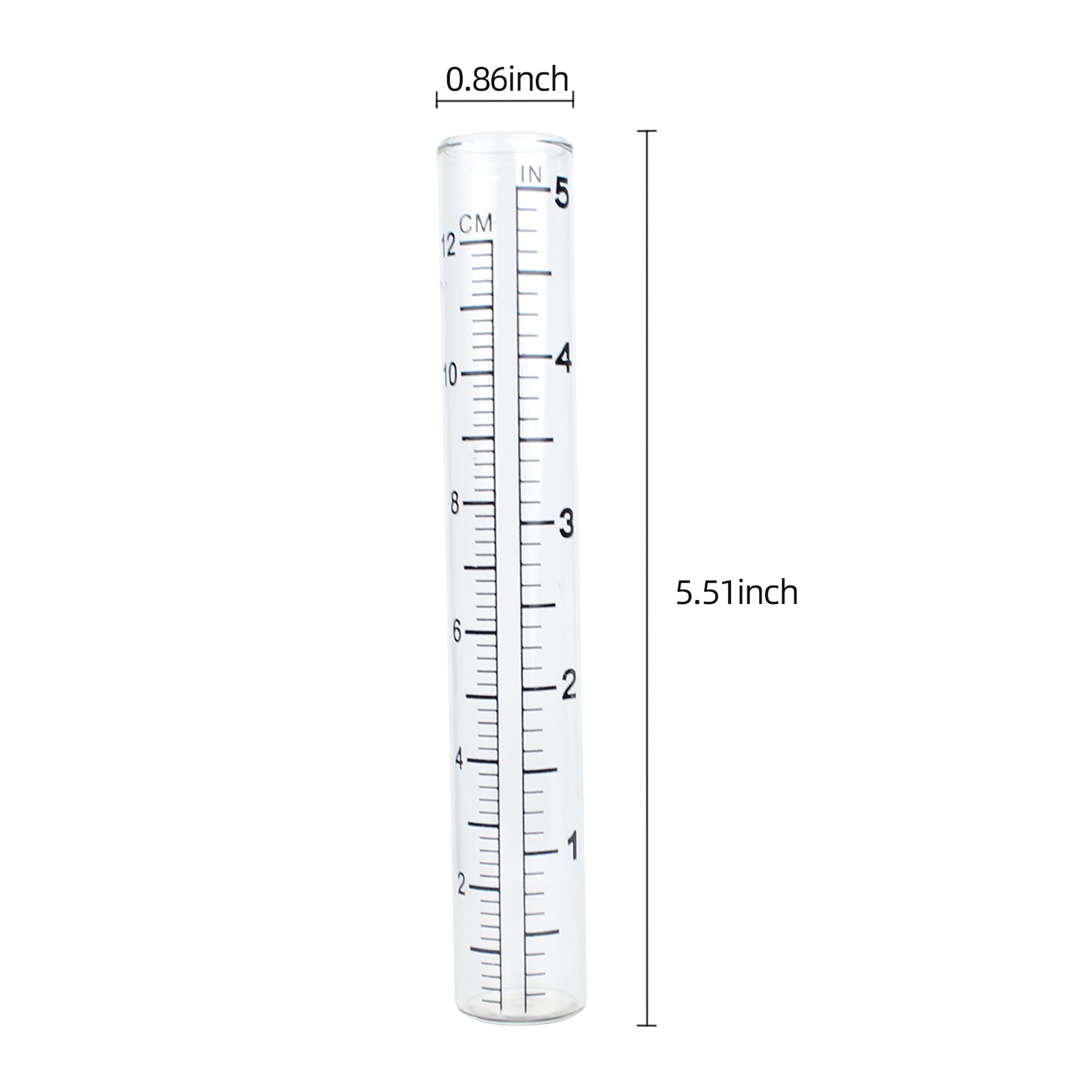 TBWHL 2pcs 5" Capacity Rain Gauge Glass Replacement Tube for Yard Garden Outdoor Home