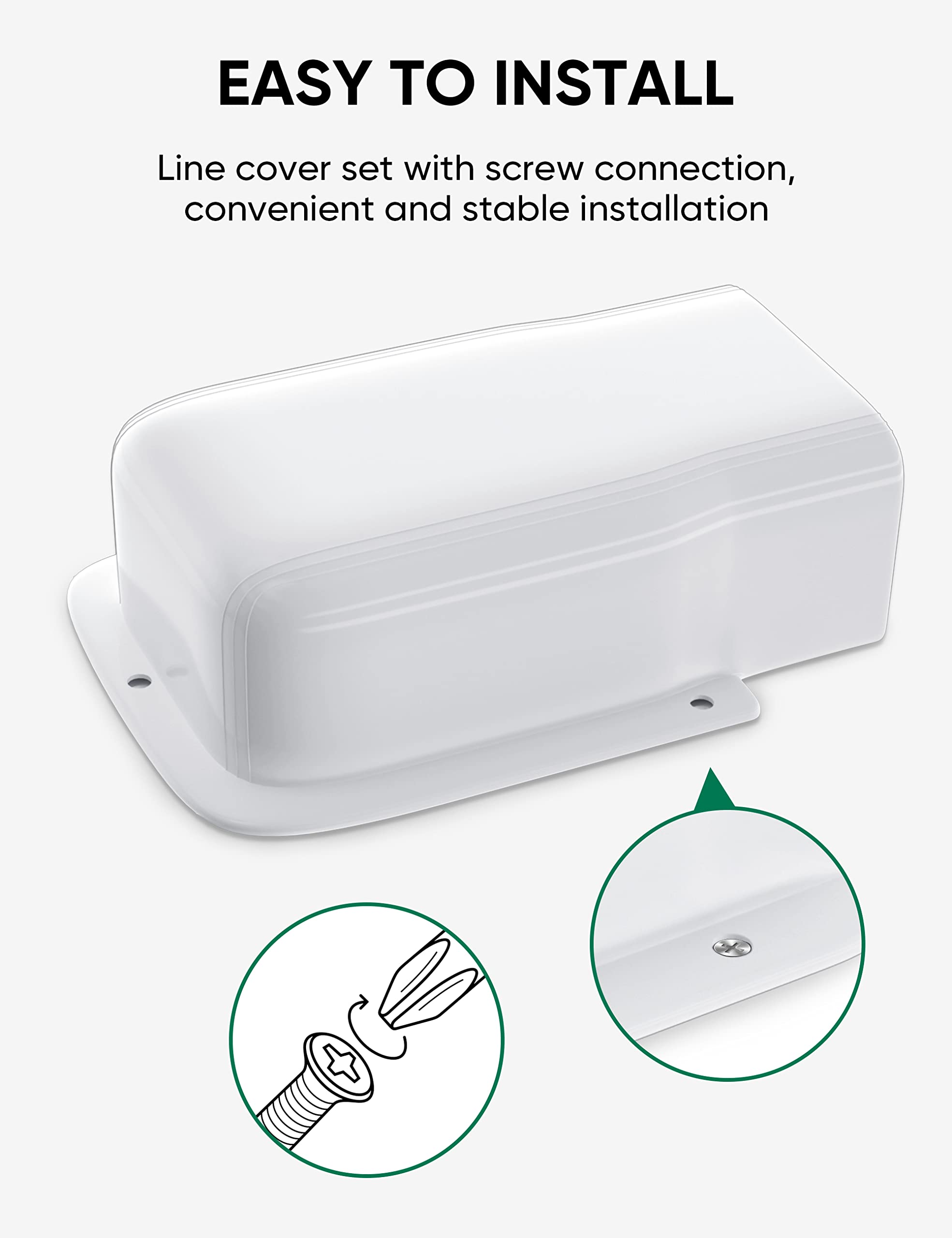 Plusluck 4" Entry Wall Cover Line Cover Set Parts PVC Accessory for Decorative for Ductless Mini Split, Central AC and Heat Pumps