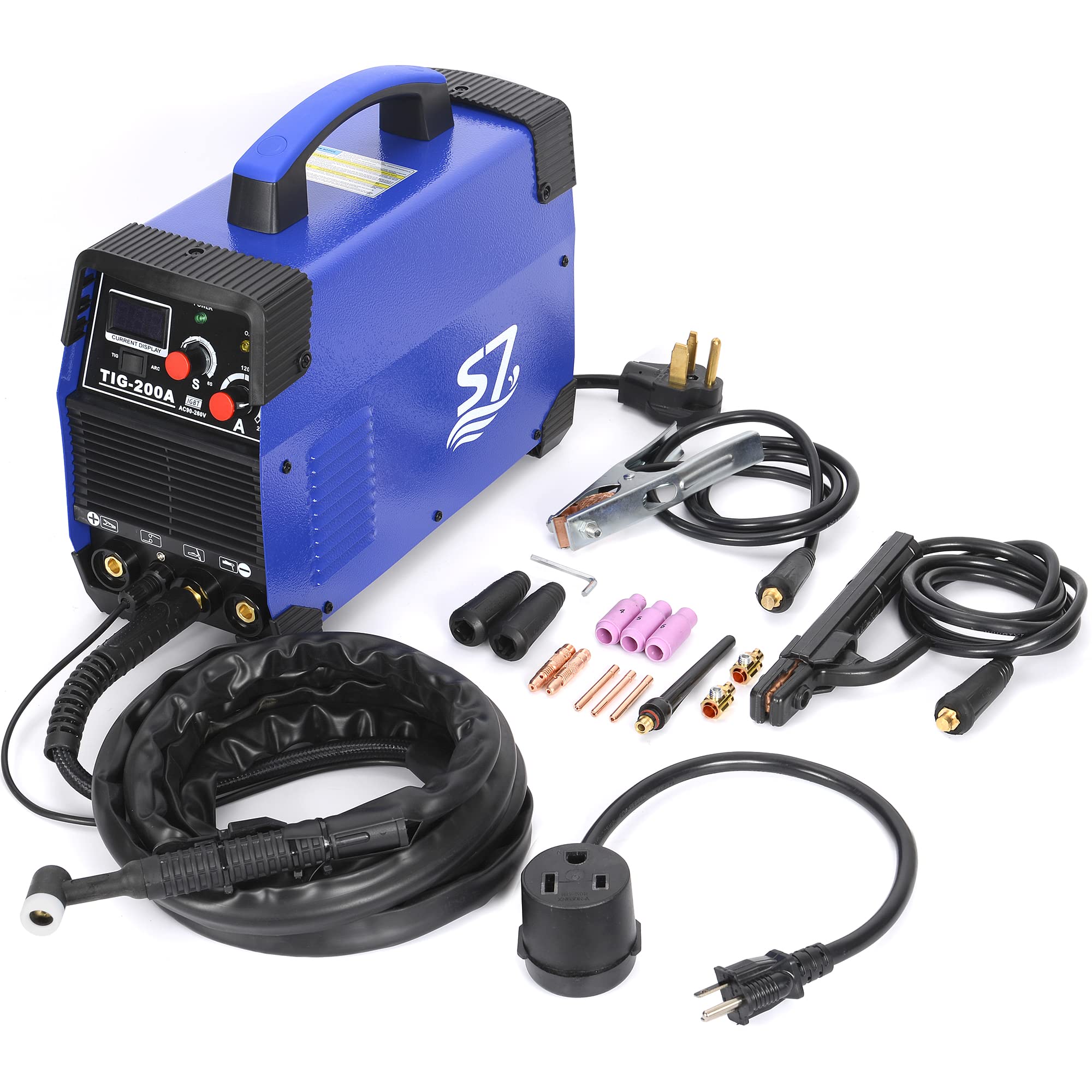 S7 Tig Welder, HF TIG/Stick/Arc TIG Welder,200 Amp 110 & 220V Dual Voltage TIG Welding Machine